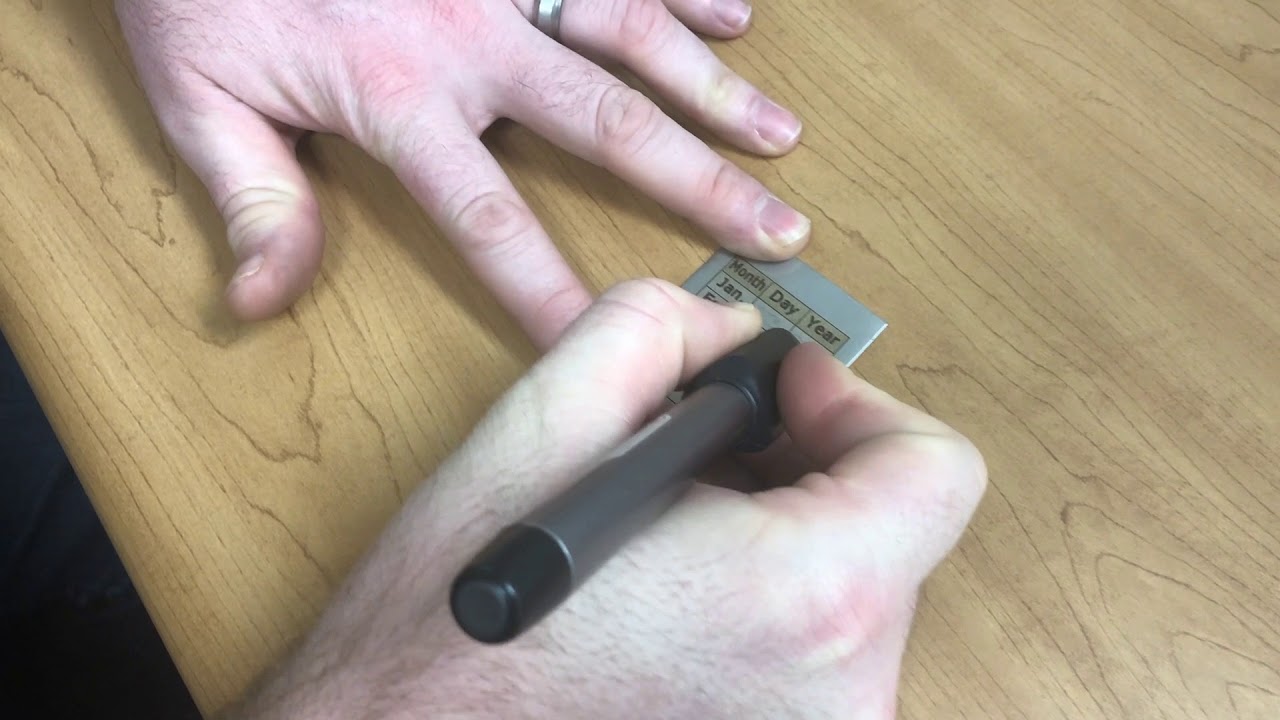Hand Engraver Demo on Stainless Steel Tag - YouTube