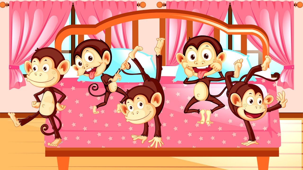 Five Little Monkeys Nursery Rhymes New Video for children & babies ...