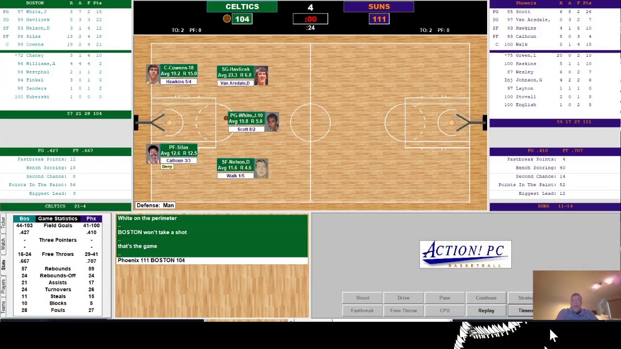 Action PC Basketball from the Trans-Am League 72-73 Phoenix Suns vs ...