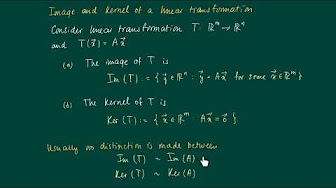 Lecture 7: linear subspaces, kernel, image - YouTube