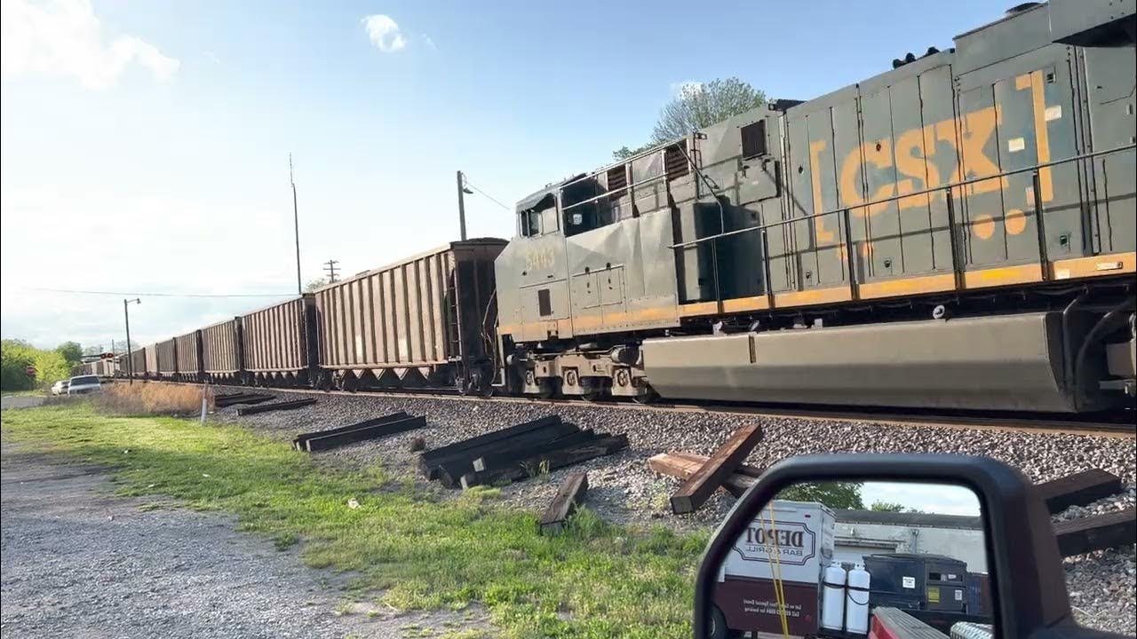 CSX SB TVA Coal train unit 743-5443 DPU 966 on the Henderson sub Springfield Tn 04/16/23 - YouTube