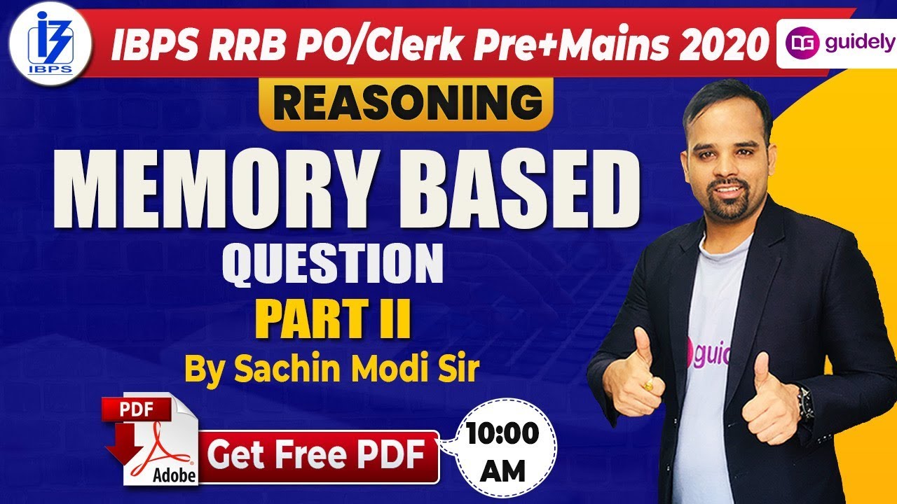 IBPS RRB PO/Clerk 2020 | IBPS RRB Reasoning | Mains Memory Based Paper | Reasoning by Sachin Sir ...
