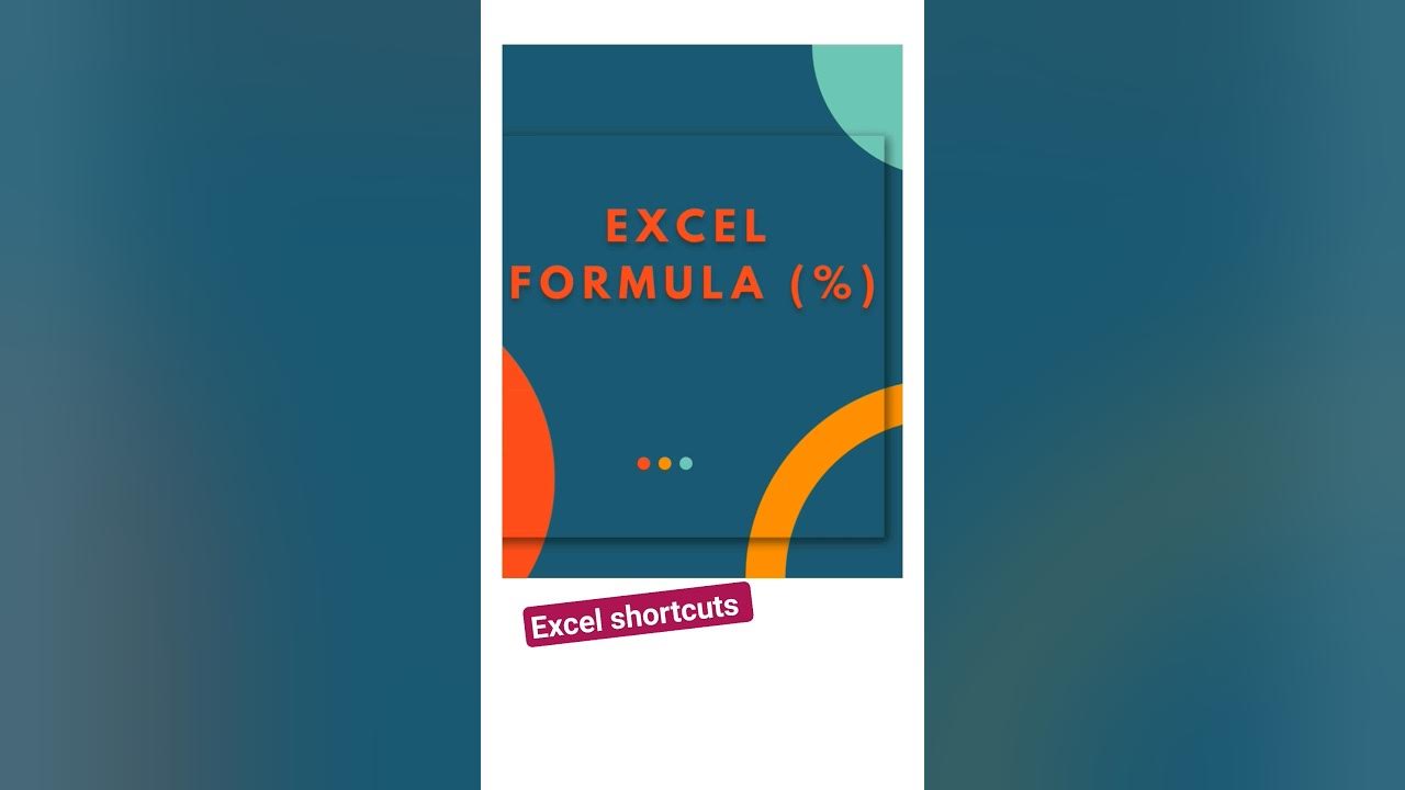 How To Calculate The Percentage In Excel Formula Excel Percentage Youtube