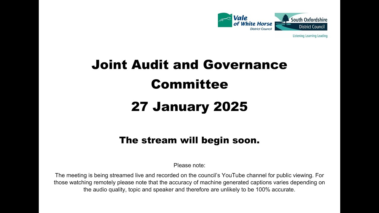 Joint Audit and Governance Committee 27/01/2025 - YouTube