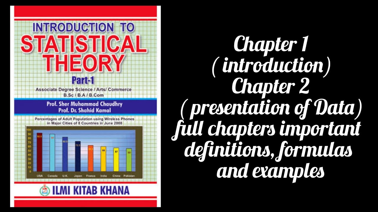 Introduction to statistical theory part-1 Chapter 1 and 2||Important ...