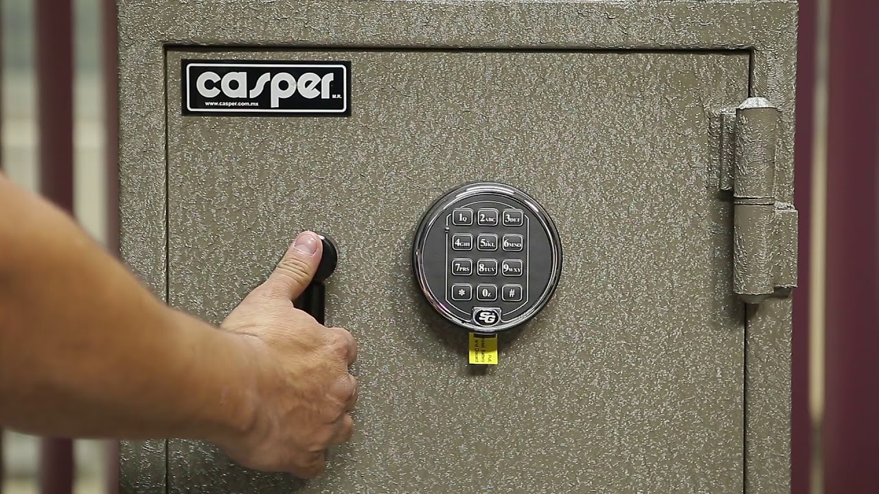 Como abrir una Caja Fuerte, ( Casper) con cerradura electronica. - YouTube
