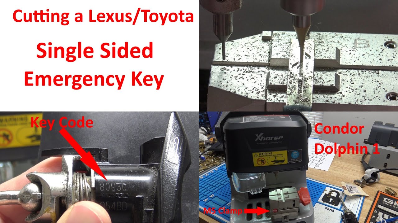 (565) Single Sided Lexus or Toyota Emergency Key Being Cut on Dolphin ...