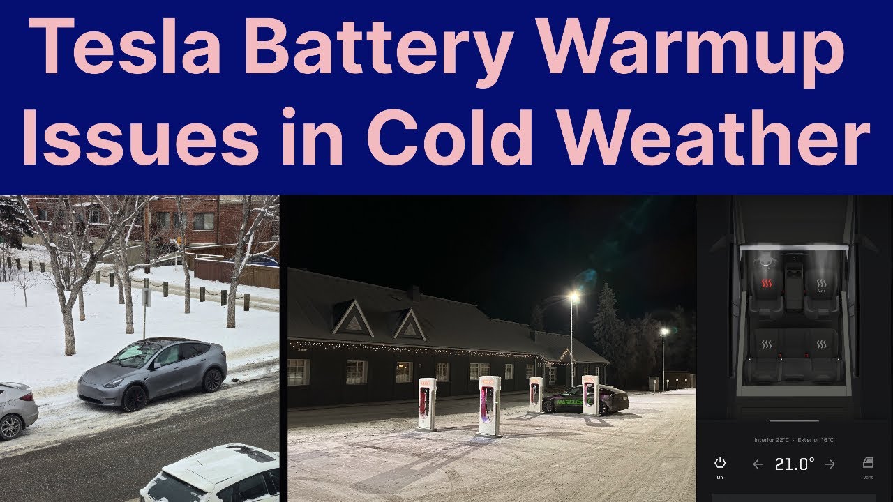 Tesla Battery Warmup Issues in Cold Weather, 2025 Software Update - YouTube