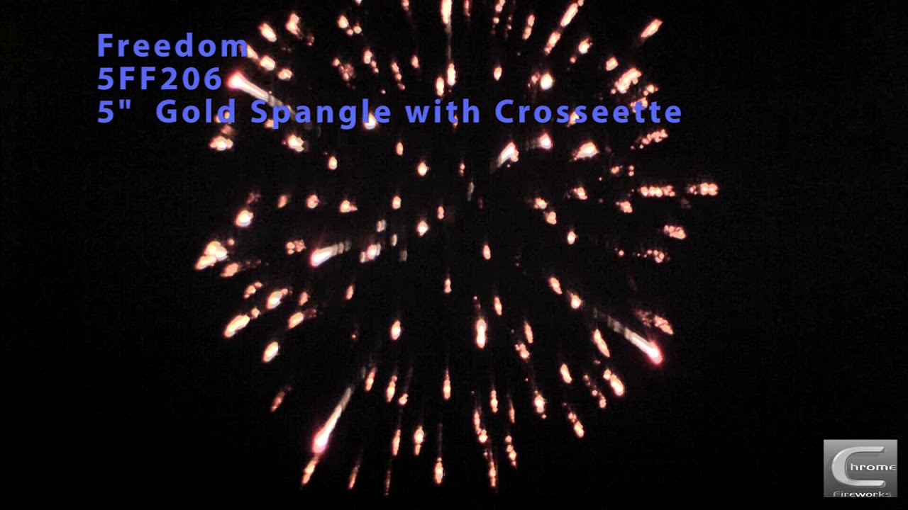 5FF206 5" Freedom Gold Spangle with Crossette - YouTube