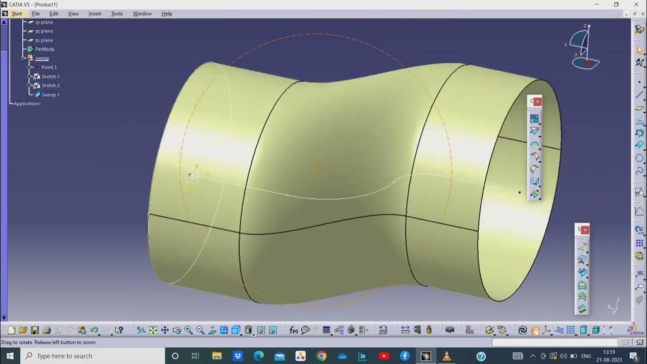"Mastering CATIA V5 Sweep Commands: Tips and Techniques"#catia @Free_cad_tutorial - YouTube