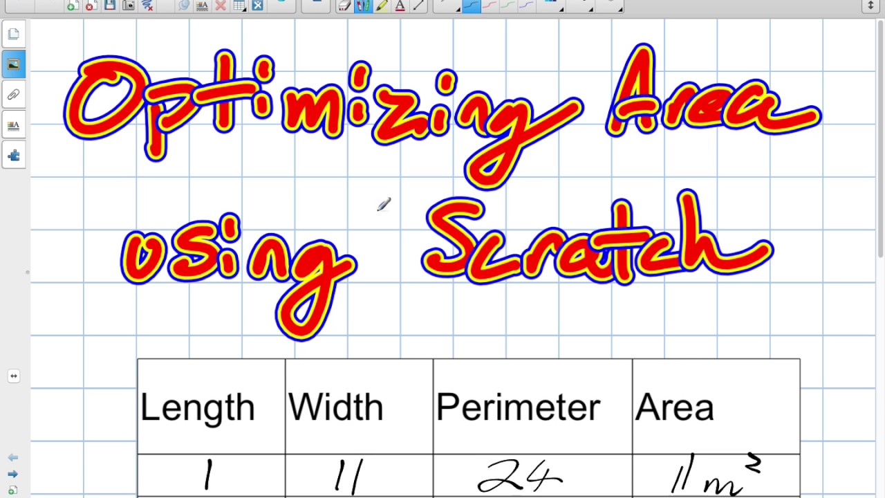Optimizing maximizing Area in Scratch with Lists or Tables - YouTube