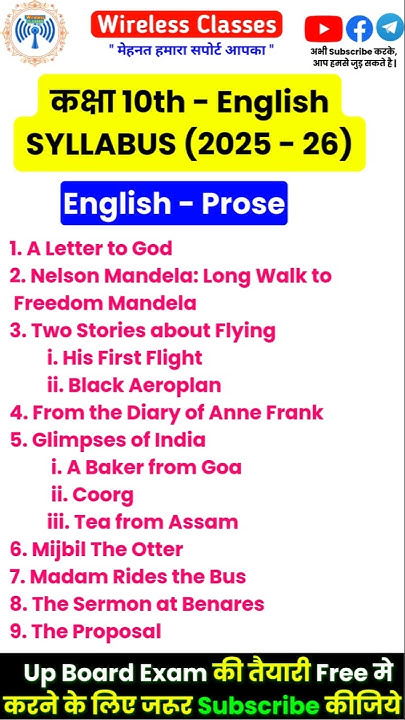 Class 10 English Syllabus 2026 | Class 10th English Syllabus 2025 - 26 ...