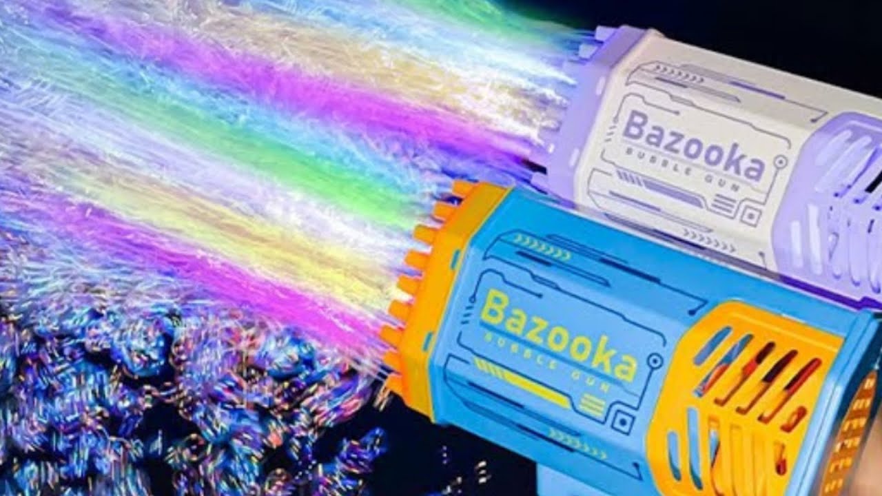 Bazooka Bubble Gun machine review 100 Bubbles at a time/Rocket loncher ...