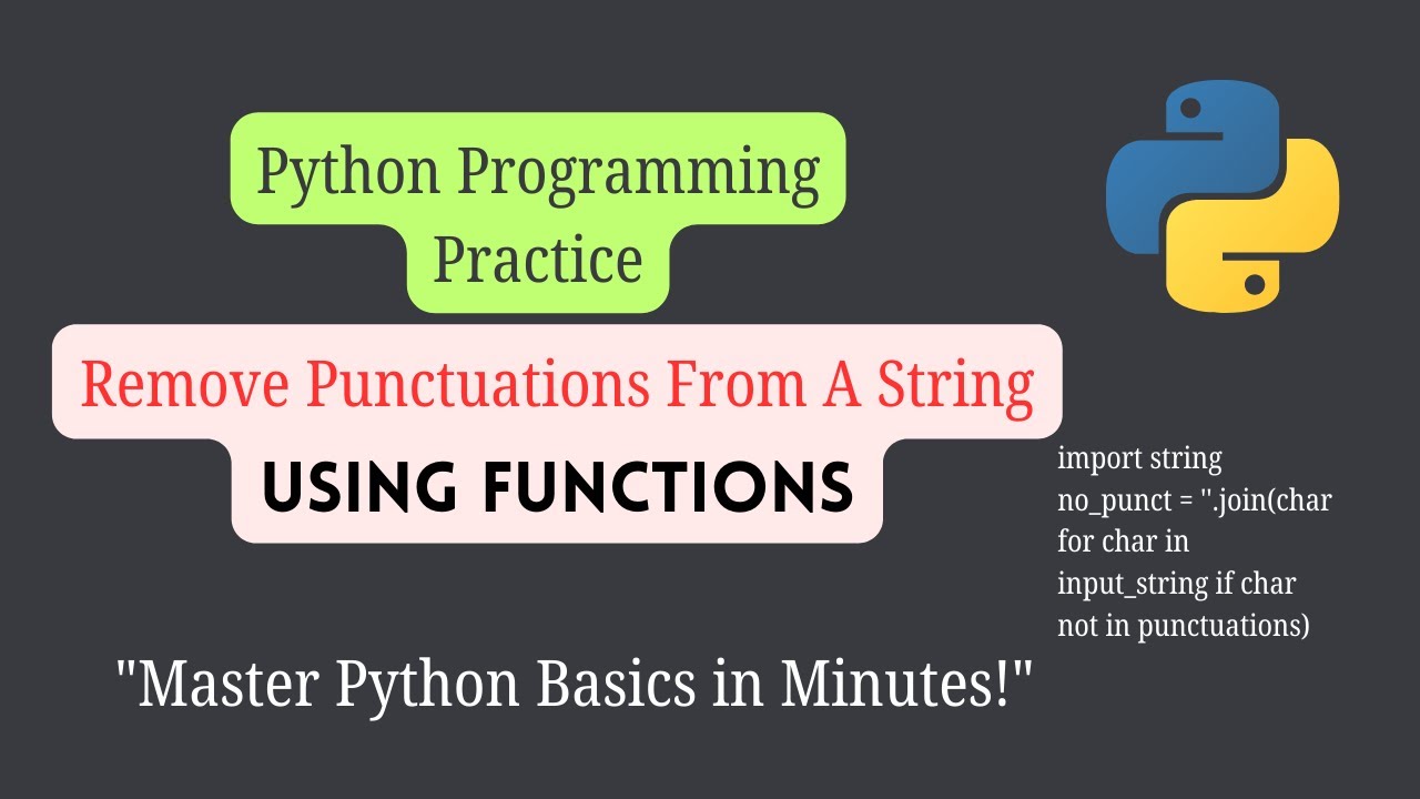 Remove Punctuations From A String Using Functions Functions In Python 6647