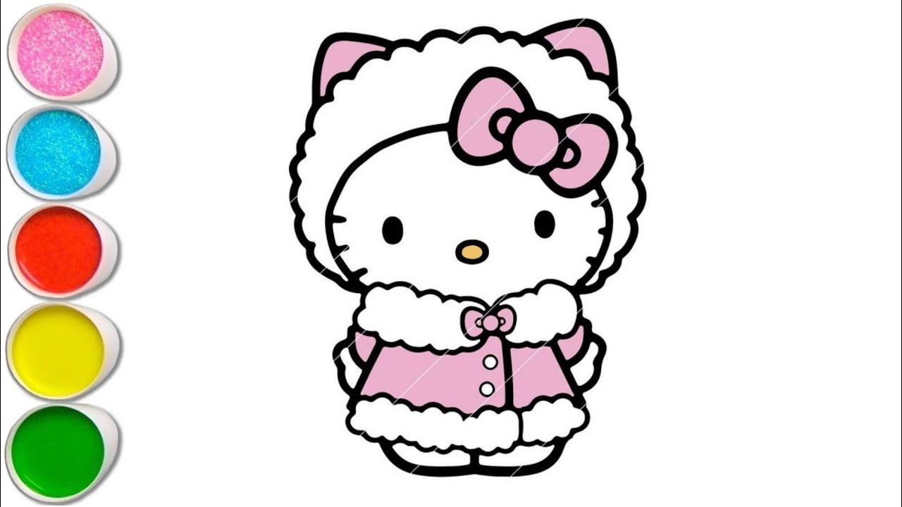 Cute Hello Kitty Drawing for Kids, Painting & Coloring for kids | Let's ...