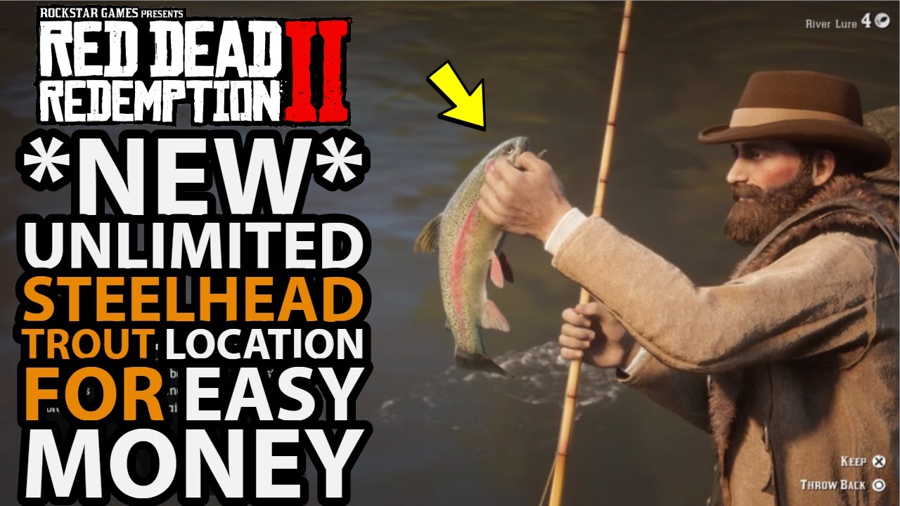 *NEW* Unlimited Steelhead Trout Location For EASY MONEY in Red Dead ...