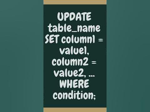 Learn sql in less than one minute (update) - YouTube