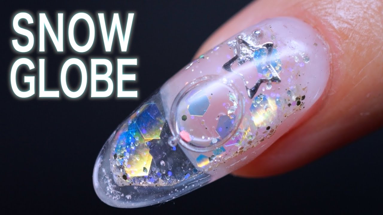 Snow Globe Nails Tutorial💅⛄️Aquarium Nail Design【ASKA NAILS】 - YouTube