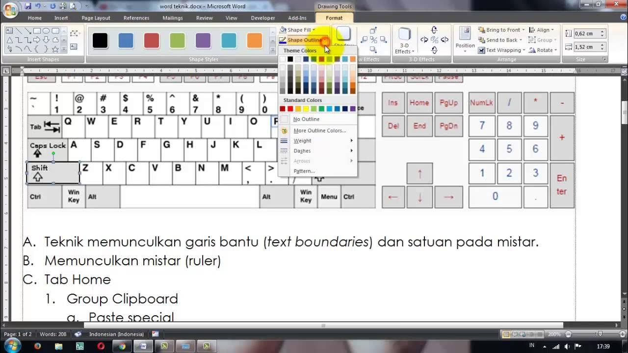 Using Command Button Tab Home in Ms Office Word - YouTube