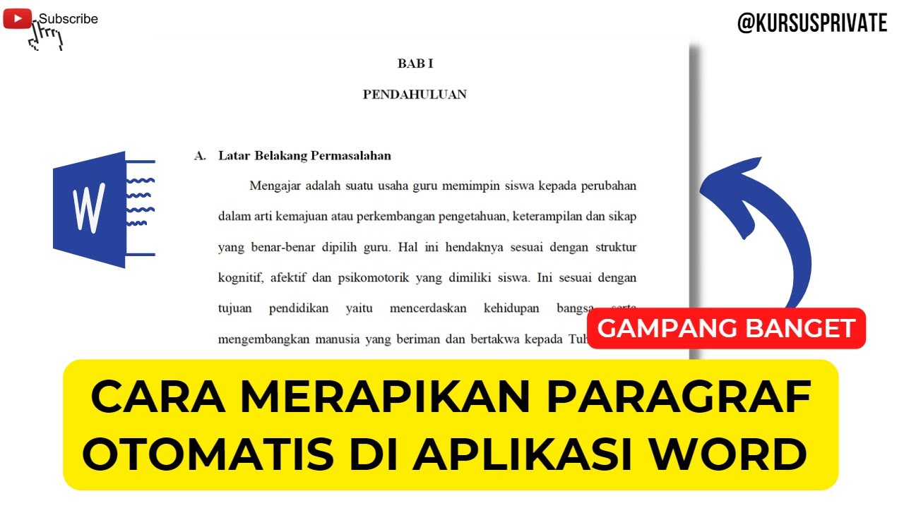Cara Merapikan Paragraf Microsoft Word Otomatis - YouTube