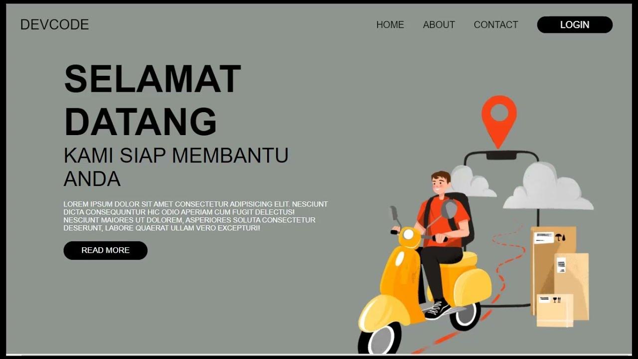 cara membuat desain website UI landing animasi menggunakan html dan css ...