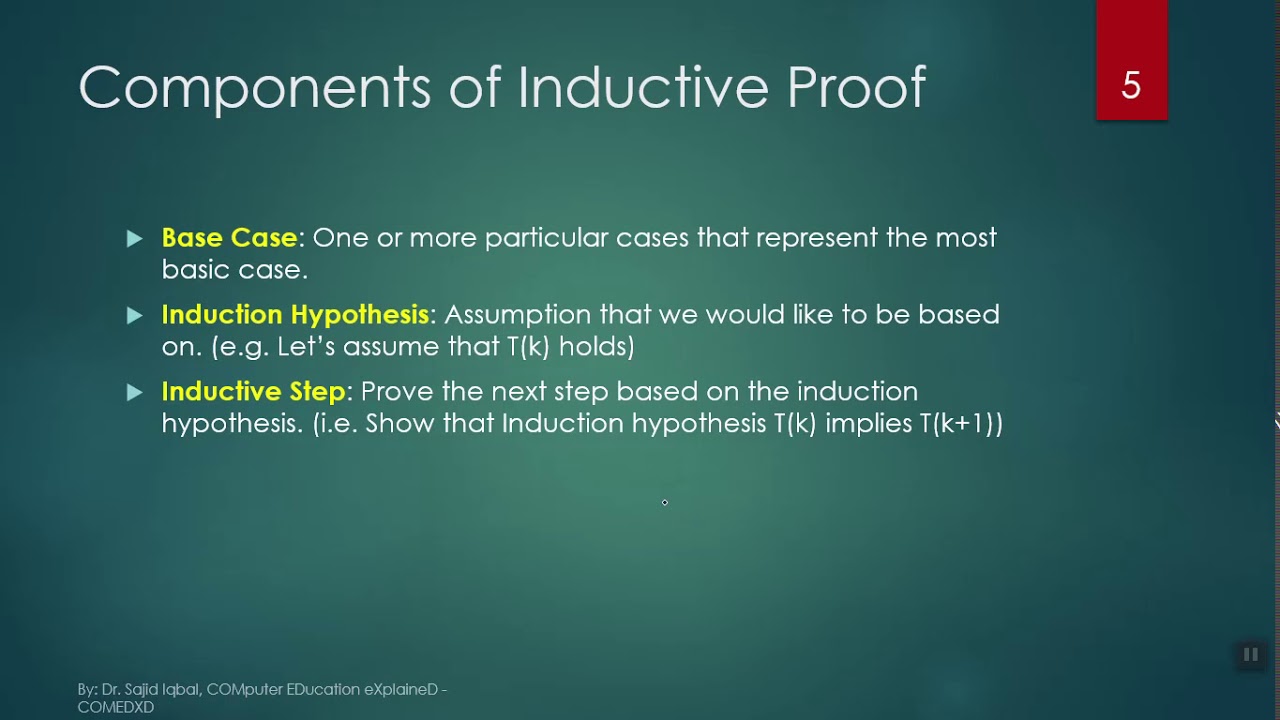 Topic 11 Design And Analysis Of Algorithms Induction Youtube