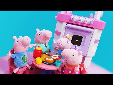 Çocuk videosu. Peppa Pig oyuncak annesi için yeni ocak