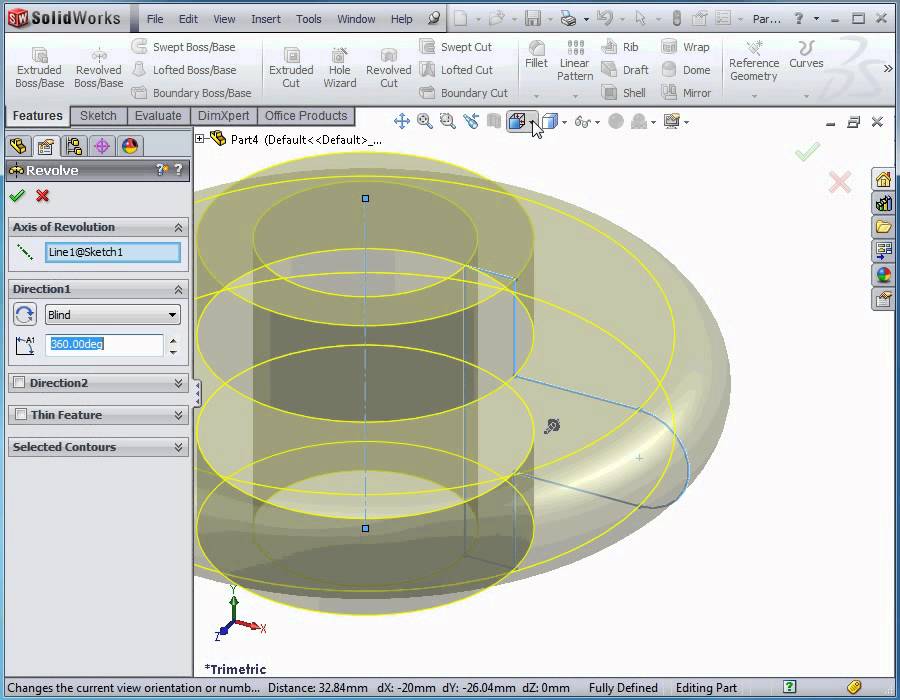 SolidWorks Video Tutorial - Learn the basics - exercise with extrusion and revolve - YouTube