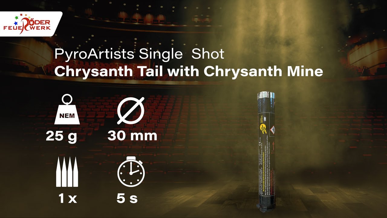 PyroArtists Single Shot Chrysanth Tail w/ Chrysanth Mine - YouTube