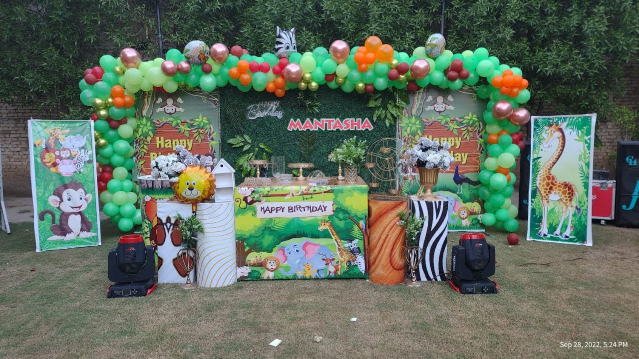 Best Birthday Decore JUngle Theme/Complete Decore/Ch Studio - YouTube