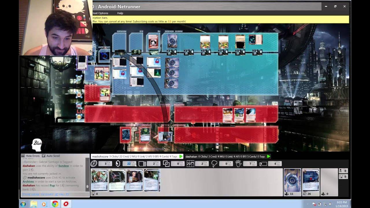 Android: Netrunner mediohxcore (Parasite Gabe, 7-Point Shutdown) vs dakashan (Grail RP, Leela ...