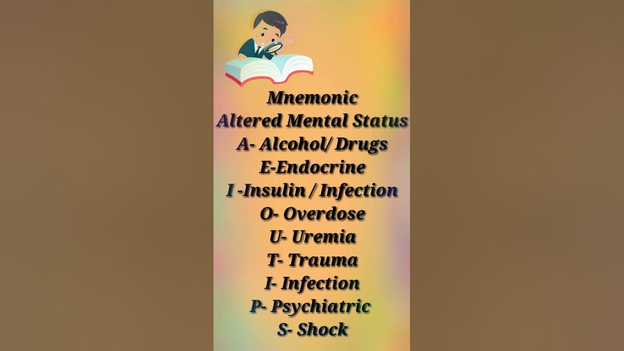 Mnemonic For Altered Mental Status Youtube