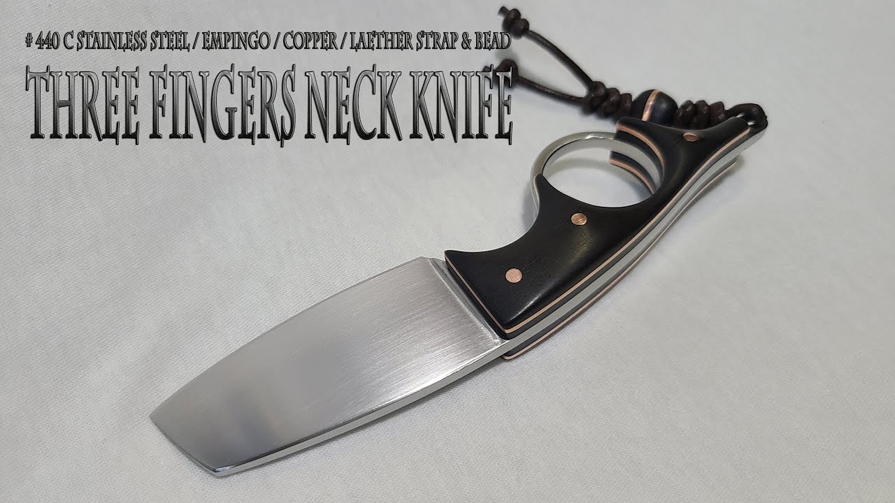 KNIFE MAKING / THREE FINGERS NECK KNIFE 수제칼 만들기 #116 - YouTube