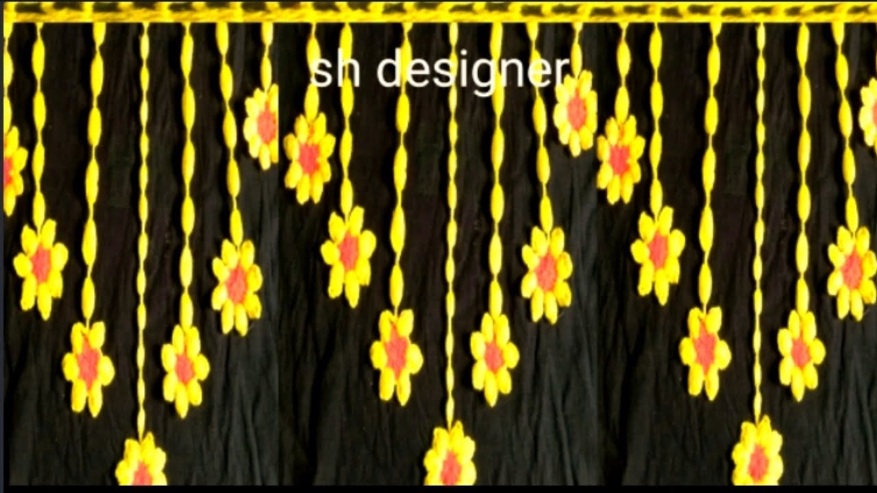 How to make gate parda,toran ka design,handmade design... - YouTube