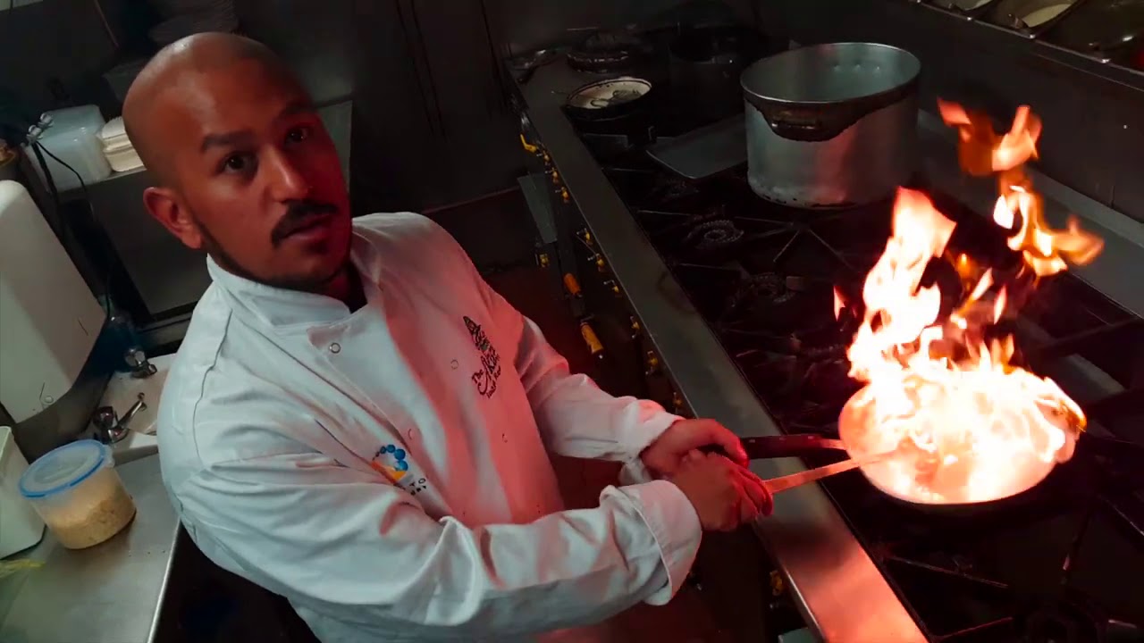 Chef Cooking With Fire