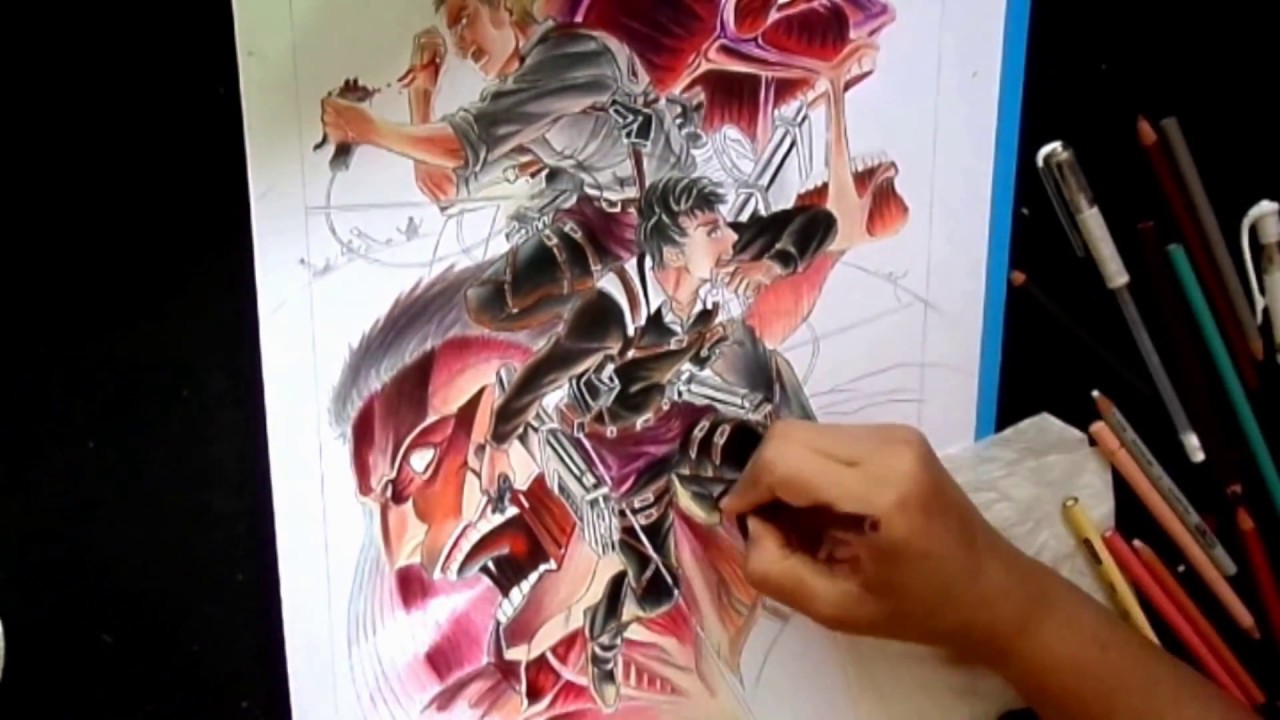 Speed drawing | Reiner & Bertolt Titan form | Attack on Titan - YouTube