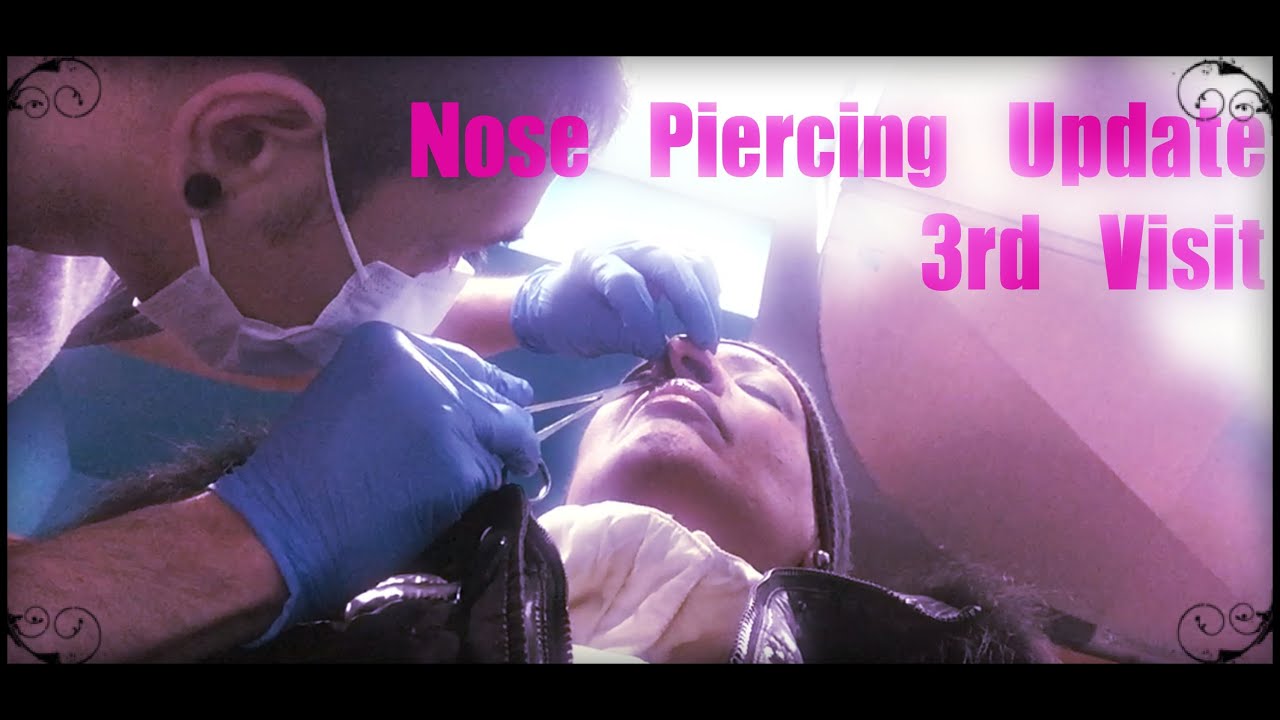 Nose Piercing Update: Third Visit To Piercing Shop - YouTube