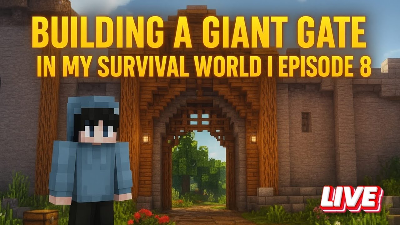 Building a GIANT GATE in My Survival World | Episode 8 - YouTube