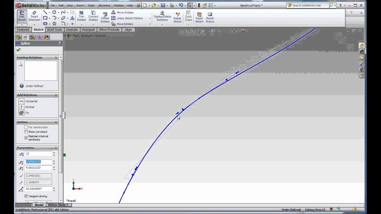 Splines in Revolved Features, Part 1, Sketching and Modifying a Spline - YouTube