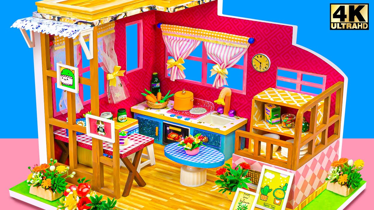 DIY Miniature Cardboard House #236 ️ Build Cute Miniature Kitchen House ...