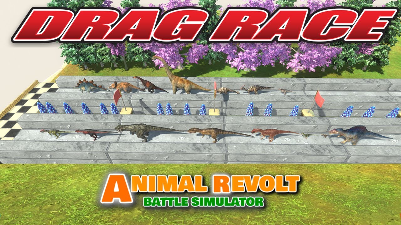 Dinosaur Drag Race Animal Revolt Battle Simulator - YouTube