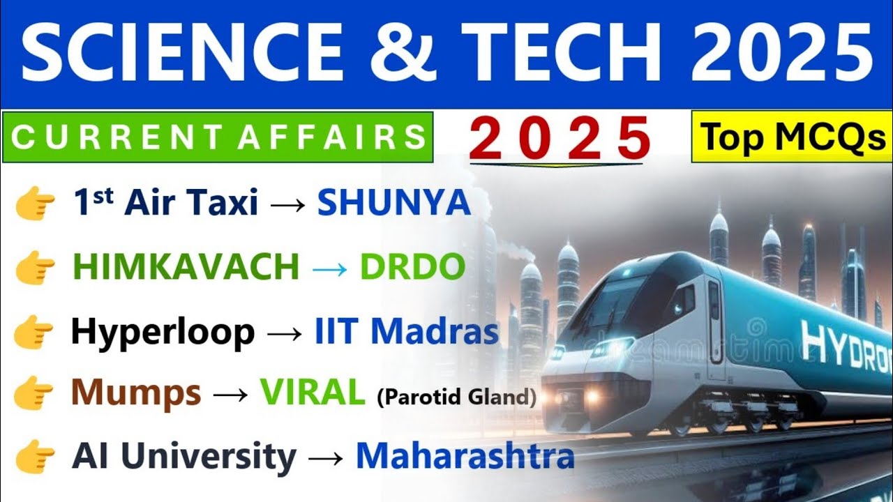 SCIENCE & TECHNOLOGY 2025 CURRENT AFFAIRS | SCI & TECH 2025 | UPDATED CURRENT AFFAIRS 2025 ...