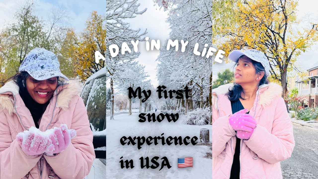 My first snow experience in USA 🇺🇸 - YouTube