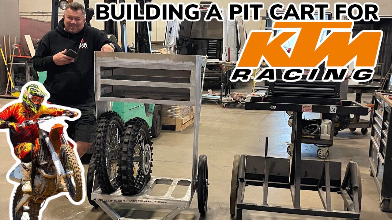 Custom fabricating a supercross pit cart for KTM Racing - YouTube