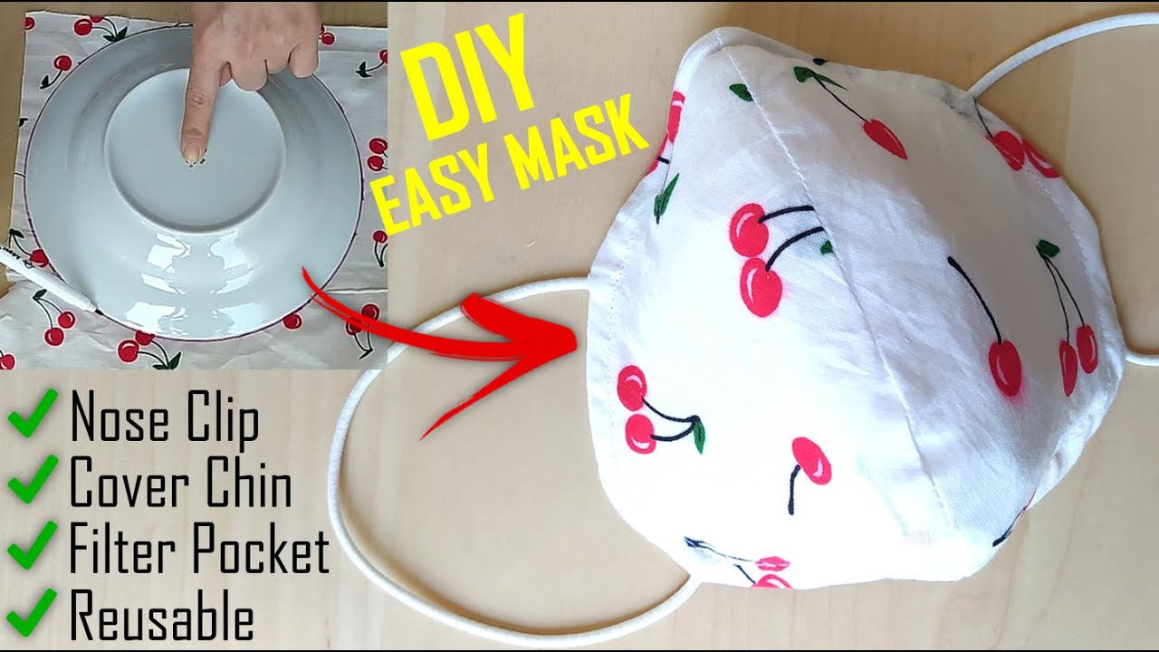 DIY, 7 IN ONE MASK: 😷 FULL PROTECTION, NOSE CLIP, COVER CHIN, FILTER ...