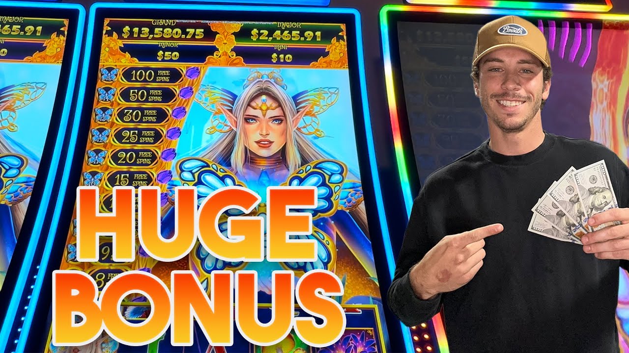 INCREDIBLE BONUS On A Butterfly Rise Slot Machine At Coushatta Casino ...