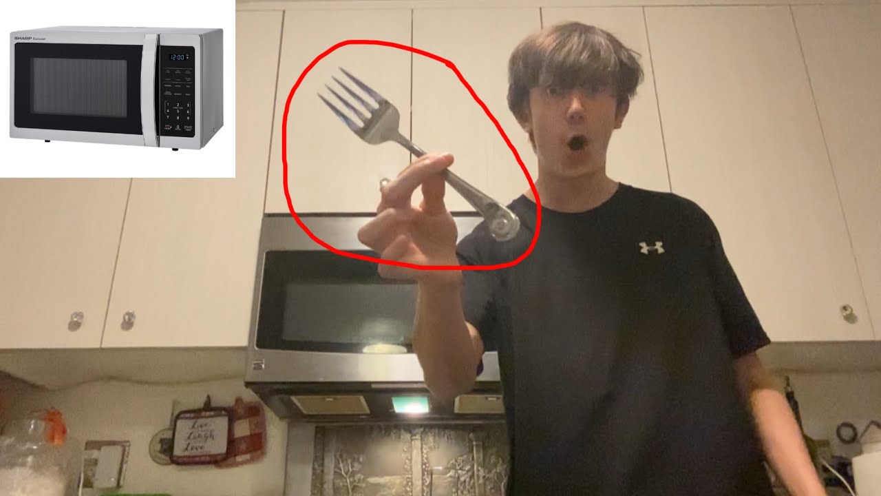 Fork In Microwave Challenge!!! (GONE WRONG) - YouTube