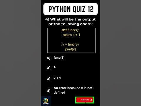 Python Quiz 12 | Learn Python Coding for Interviews or Work | Basics - YouTube