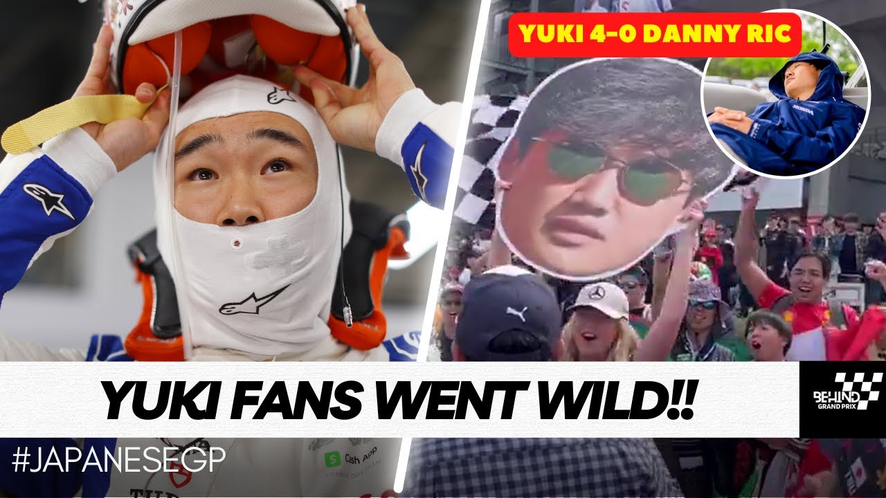 Japanese Fans CHEERED Yuki Tsunoda after beating Daniel Ricciardo in ...