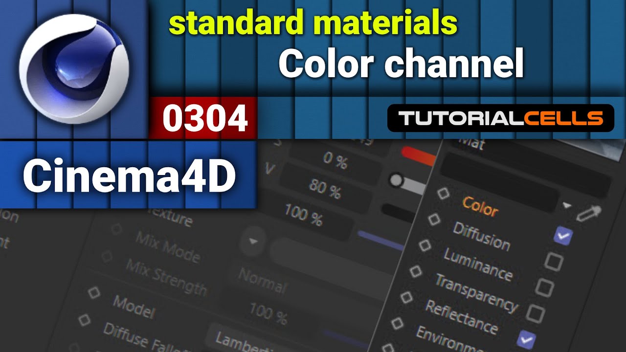 0304. color channel ( standard materials ) in cinema 4d - YouTube
